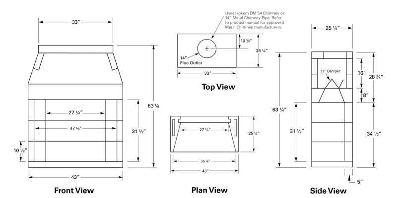 Instone | Isokern Fireplaces | 36 Standard Fireplace